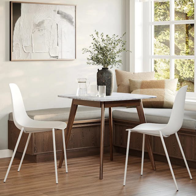 Square Oak & Marble Cafe Table | Vena | Article