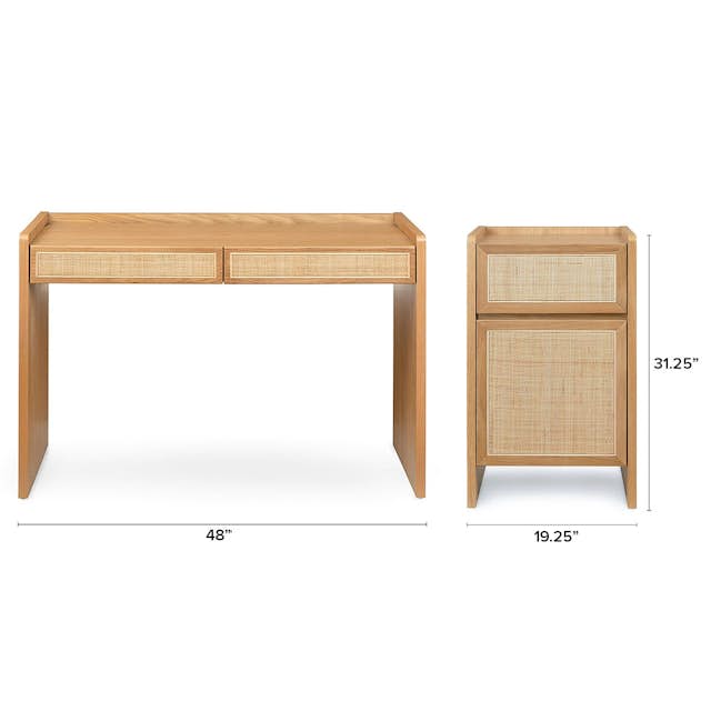 Deca White Oak Computer Desk | Article