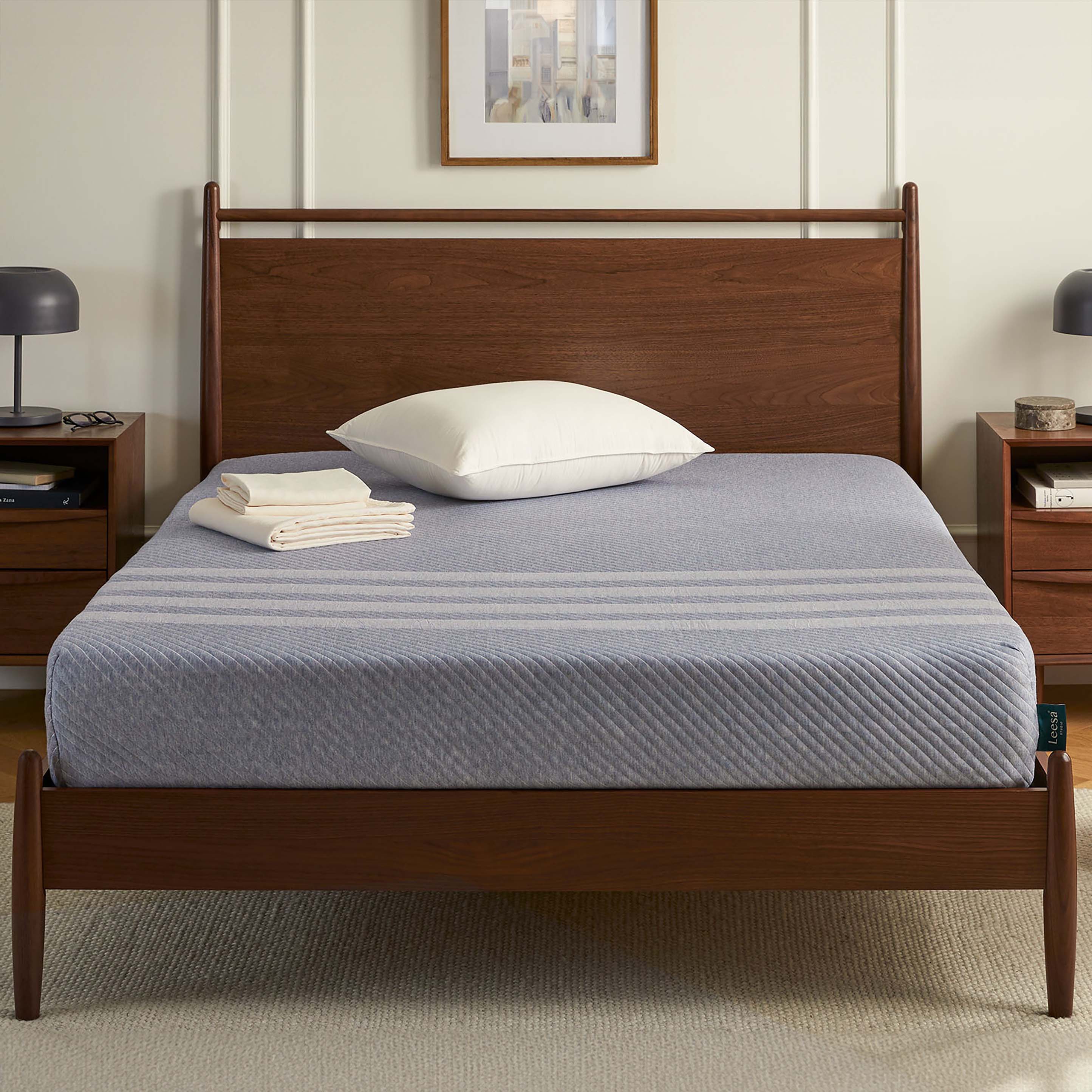 Black Walnut Queen sized Wood Panel Bed Lenia Article
