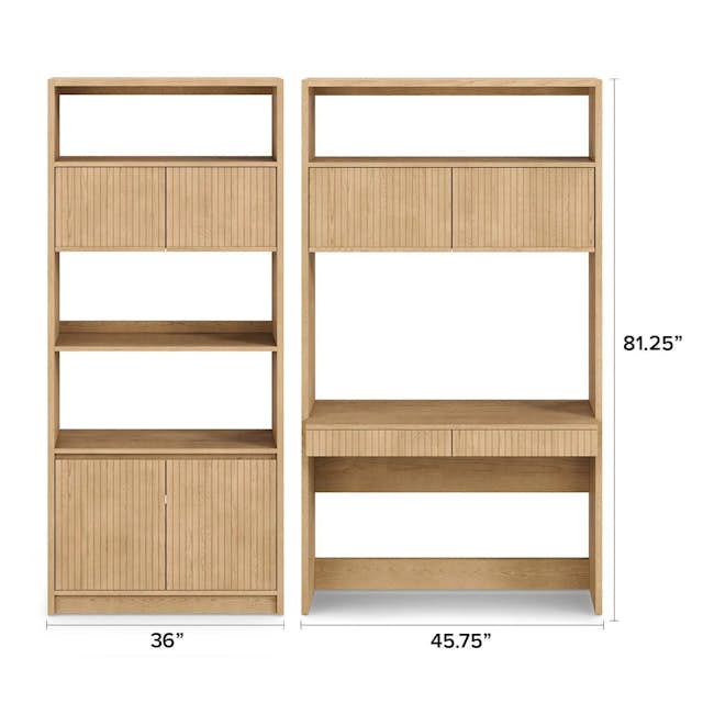 Kouva Natural Oak Modular Wall Desk | Article
