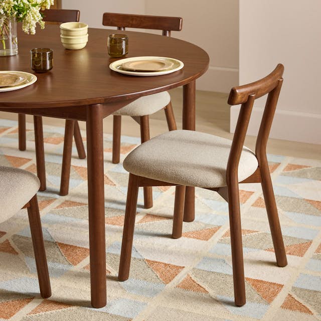 Heidi White Oak Extendable Round Dining Table for 6 | Article