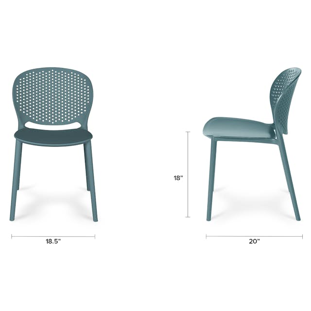 Dot Surf Blue Stackable Outdoor Dining Chair | Article