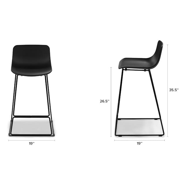 Anco Black Moulded Fixed Counter Height Stool | Article