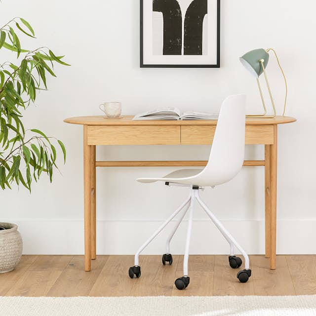 14" Brushed Brass & Green LED Table Lamp | Fila | Article