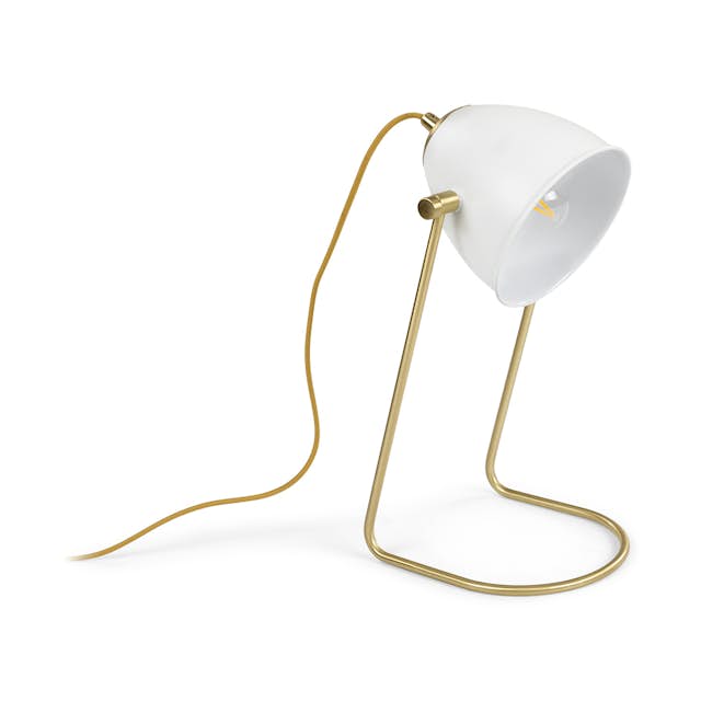 14" Brushed Brass & White LED Table Lamp | Fila | Article