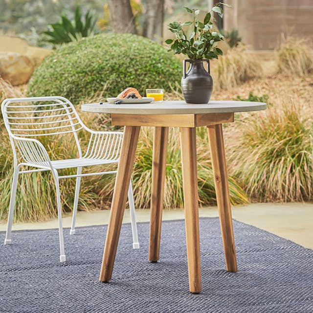Atra Concrete & Acacia Outdoor Cafe Table | Article