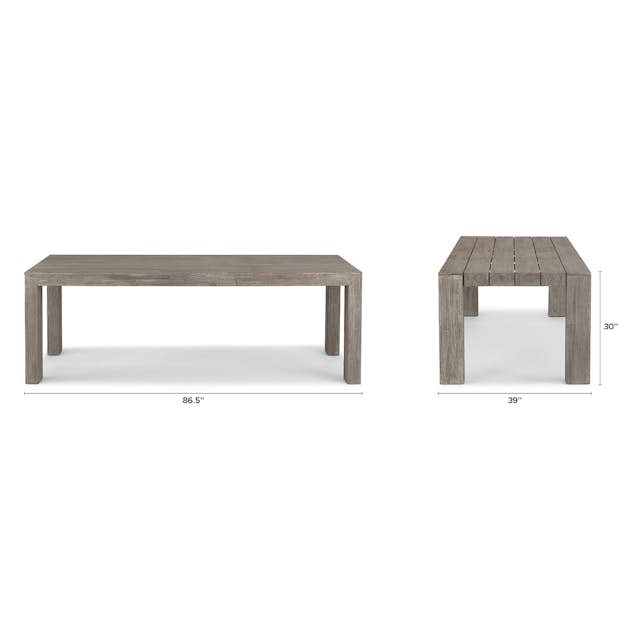 Atica Washed Acacia Outdoor Dining Table for 8 | Article