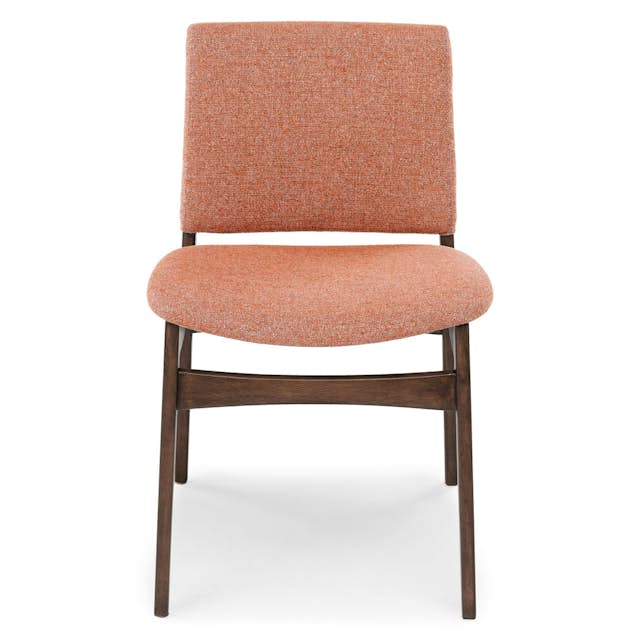 Set of 2 Nosh Walnut & Rosehip Orange Fabric Dining Chair | Article