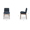 Set of 2 Nosh Walnut & Denim Blue Fabric Dining Chair | Article