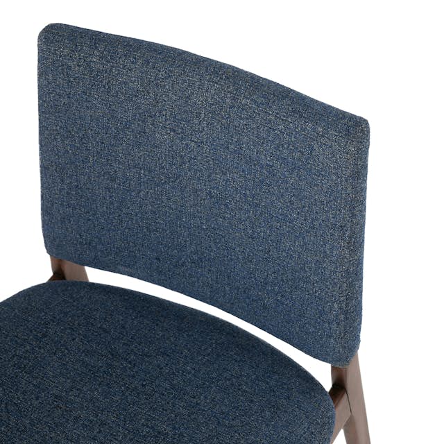 Walnut & Denim Blue Fabric Dining Chair | Nosh | Article