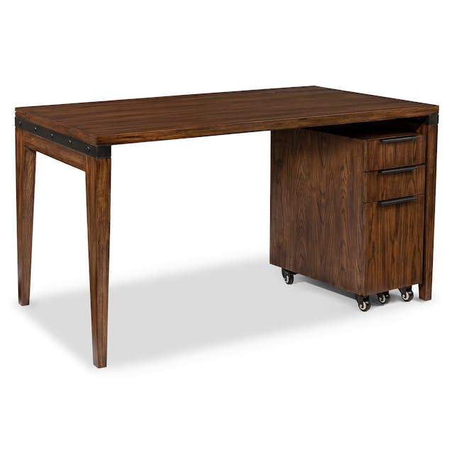 54" Powder Coated Steel & Chestnut Wood Computer Desk | Madera | Article