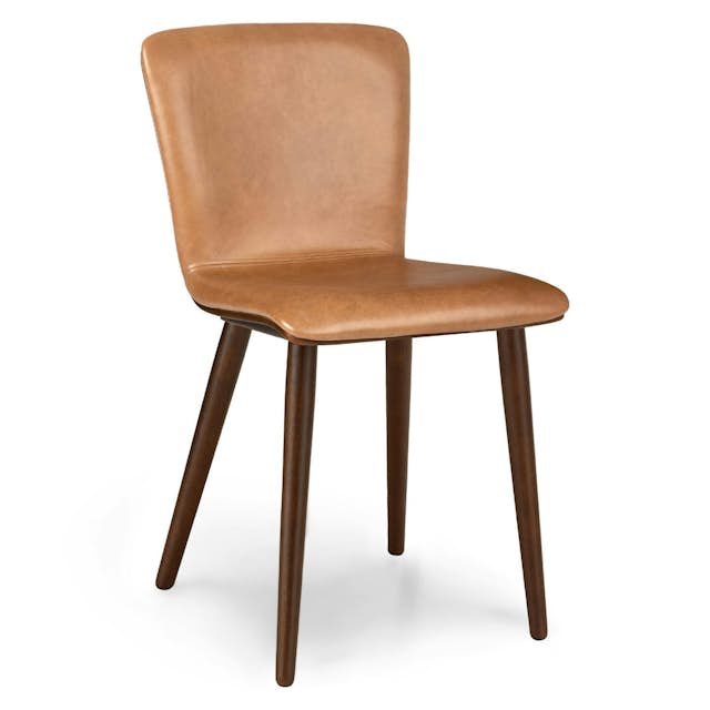 Walnut & Toscana Tan Leather Dining Chair | Article