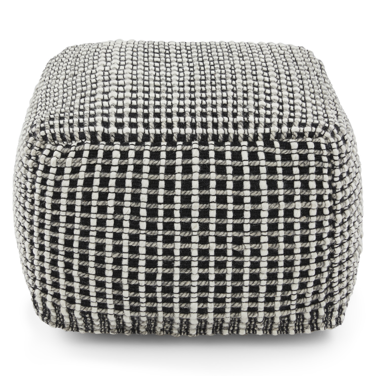 Black and white pouf ottoman store