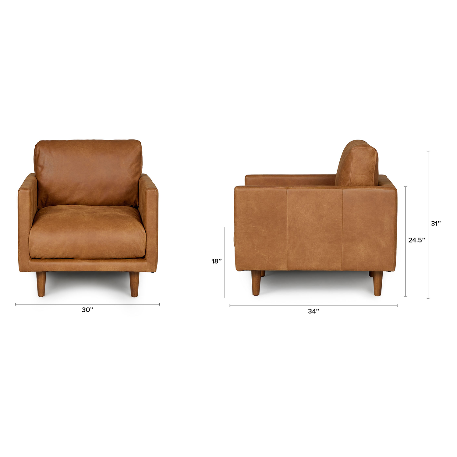 Caramel Leather Armchair Honey Oak Legs Industrial Design Article Nirvana Modern Furniture