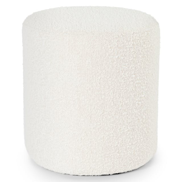 Cilo Ivory Bouclé Fabric Ottoman | Article