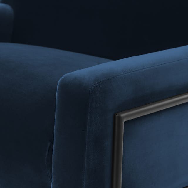 Black Steel & Cascadia Blue Velvet Lounge Chair | Regis | Article