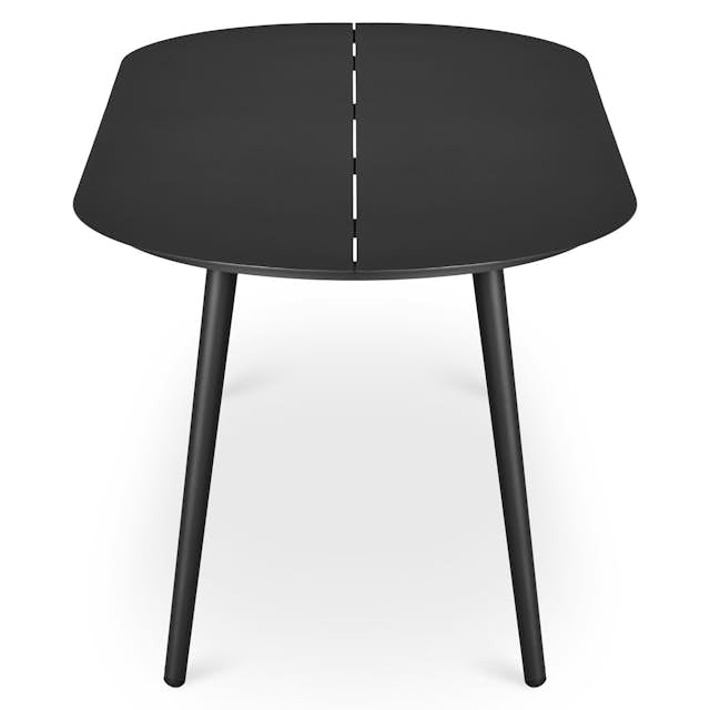 Ballo Matte Black Oval Outdoor Dining Table for 6 | Article
