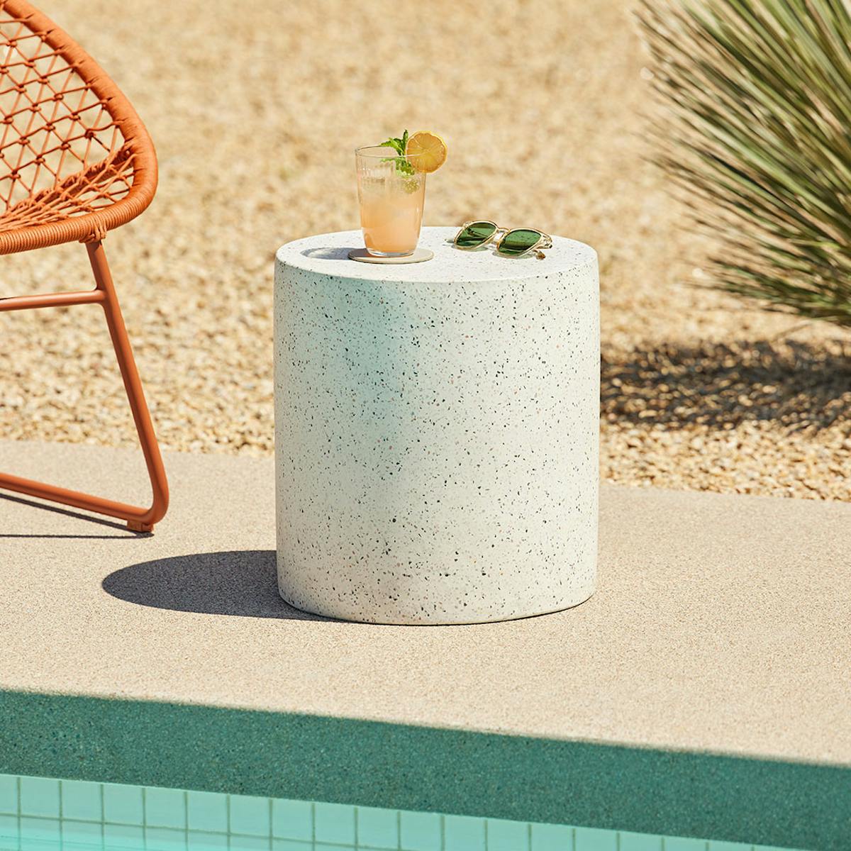 Round White Terrazzo Stool | Solina | Article