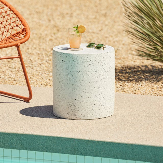Round White Terrazzo Stool | Solina | Article