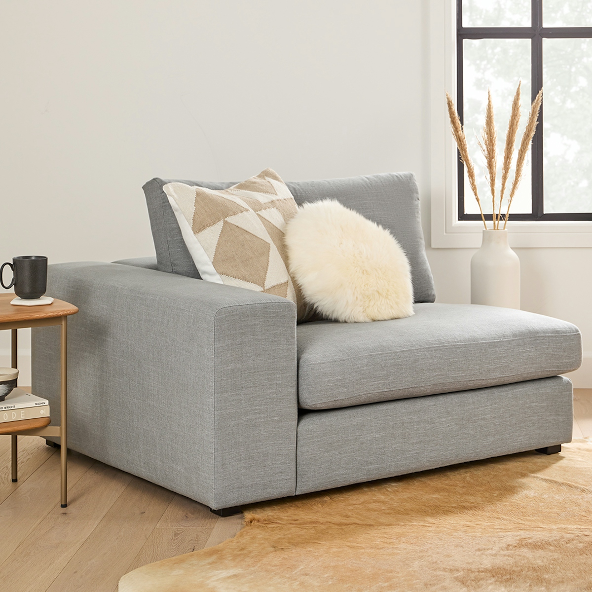 Beta Summit Gray Fabric Modular Sofa Module, Left Arm | Article