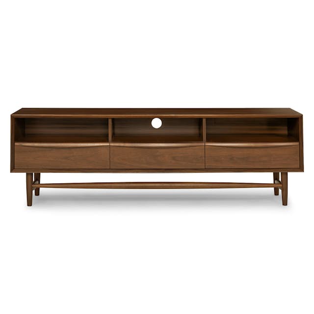 Lenia 63" Walnut Wood Media Unit w/ Storage | Article