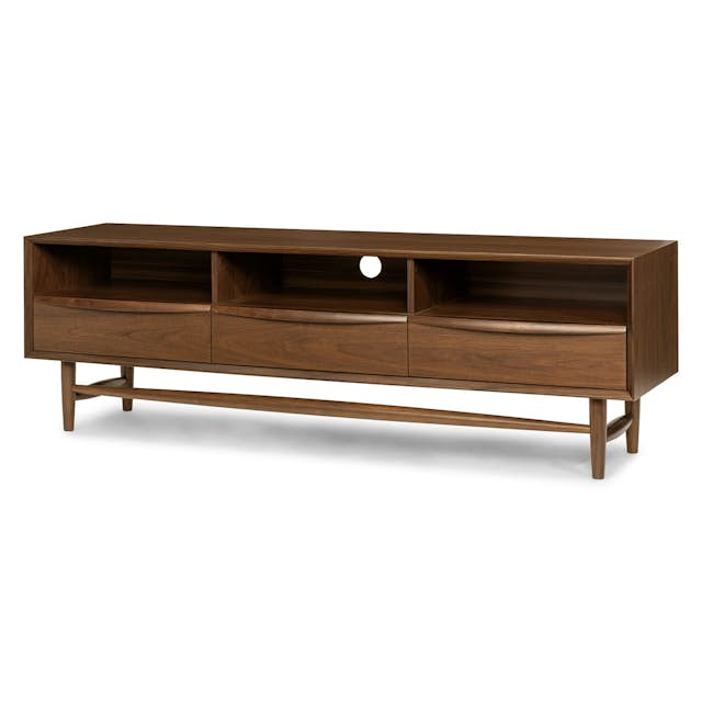 Lenia 63" Walnut Wood Media Unit w/ Storage | Article