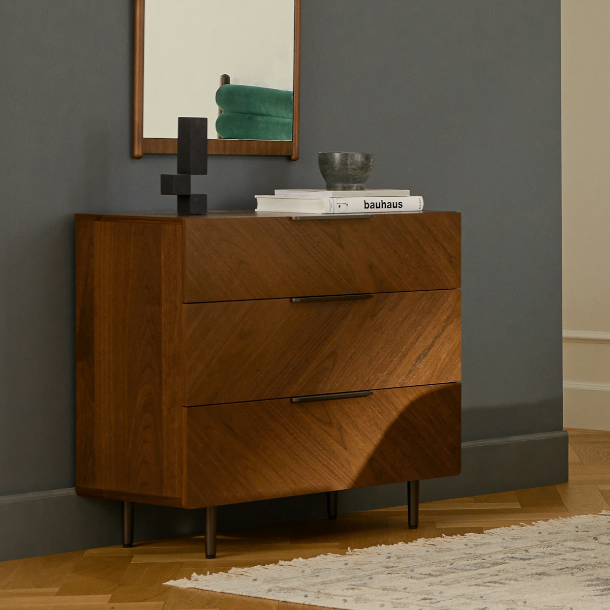 Walnut Wood Dresser w/ 3 Drawers | Nera | Article