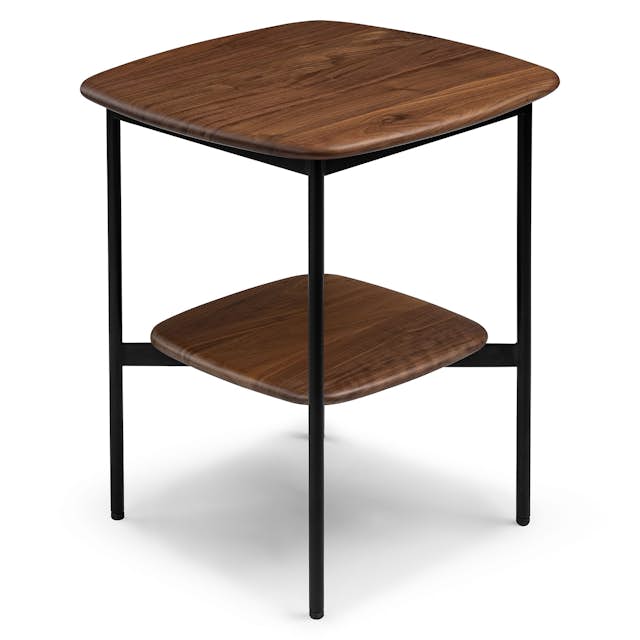 Black Powder Coated Steel & Walnut Side Table | Jeppa | Article