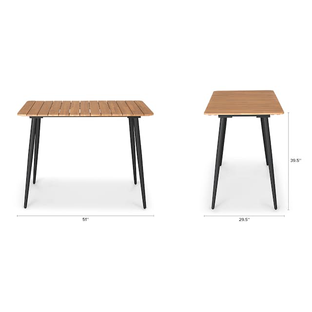 Slate Gray Powder Coated Aluminum & Acacia Wood Bar Table | Latta | Article