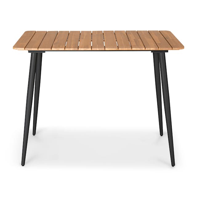 Slate Gray Powder Coated Aluminum & Acacia Wood Bar Table | Latta | Article