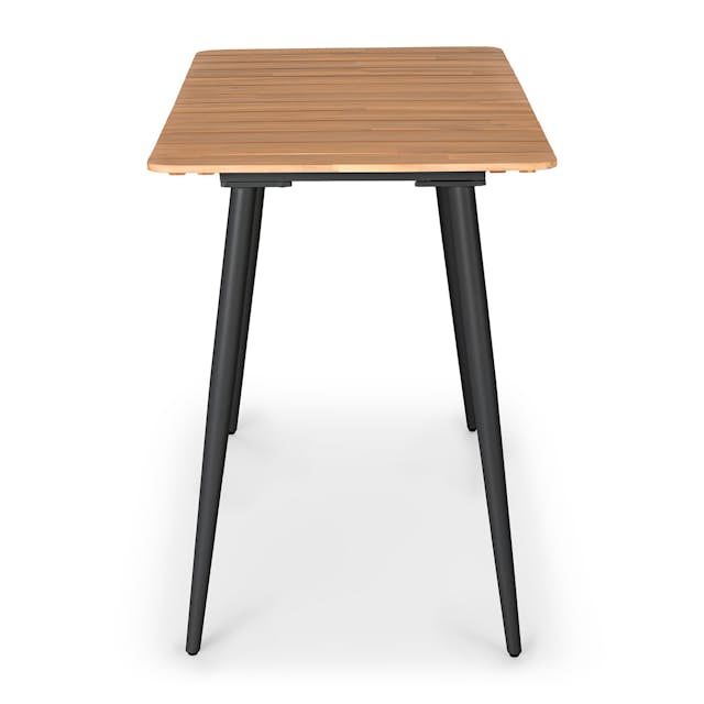 Slate Gray Powder Coated Aluminum & Acacia Wood Bar Table | Latta | Article