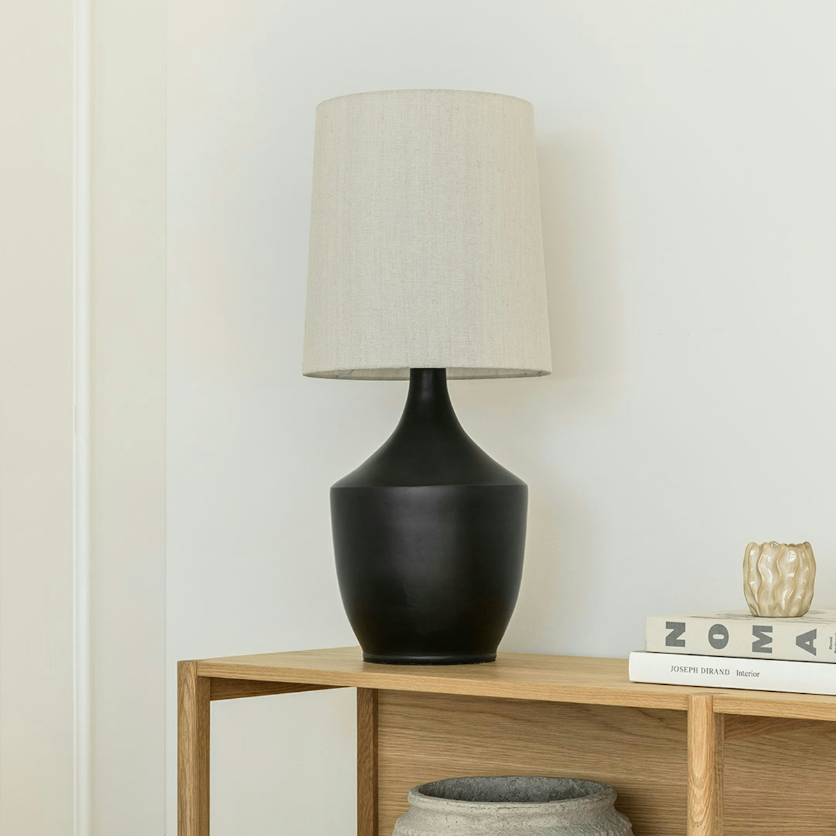 28" Black Ceramic LED Table Lamp | Rama | Article