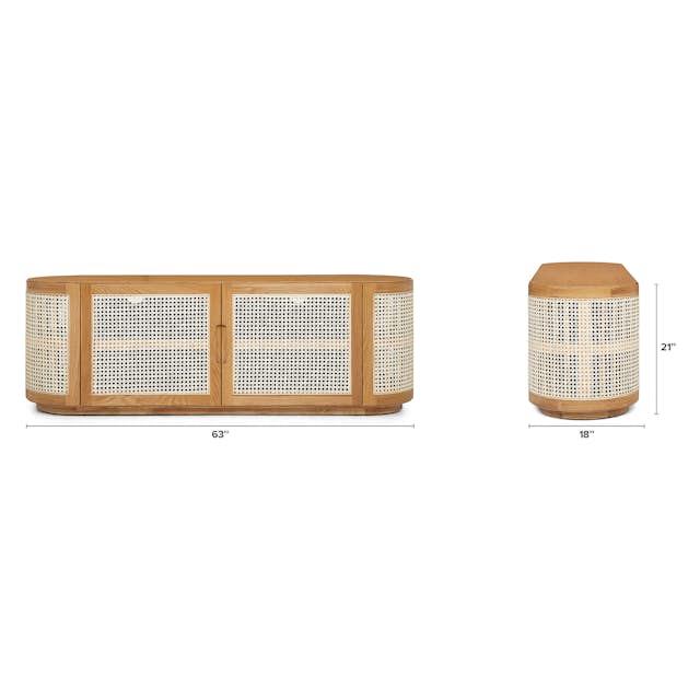 Candra Cane Rattan & Oak Media Unit | Article