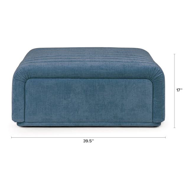 Sefto Saltwater Blue Tufted Ottoman | Article