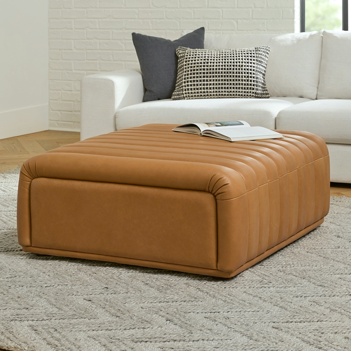Sefto Taos Tan Tufted Ottoman | Article