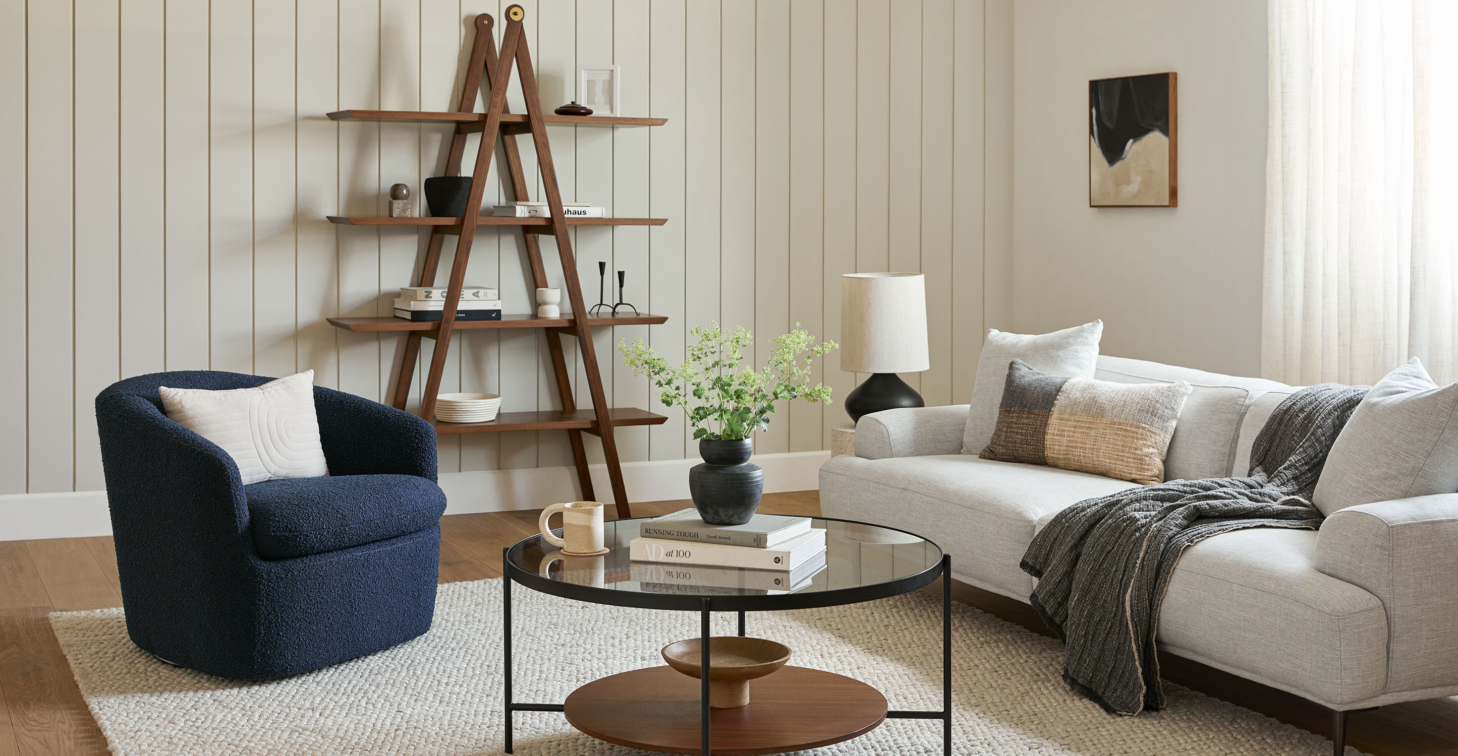 Catalina Blue Fabric Swivel Lounge Chair | Turoy | Article