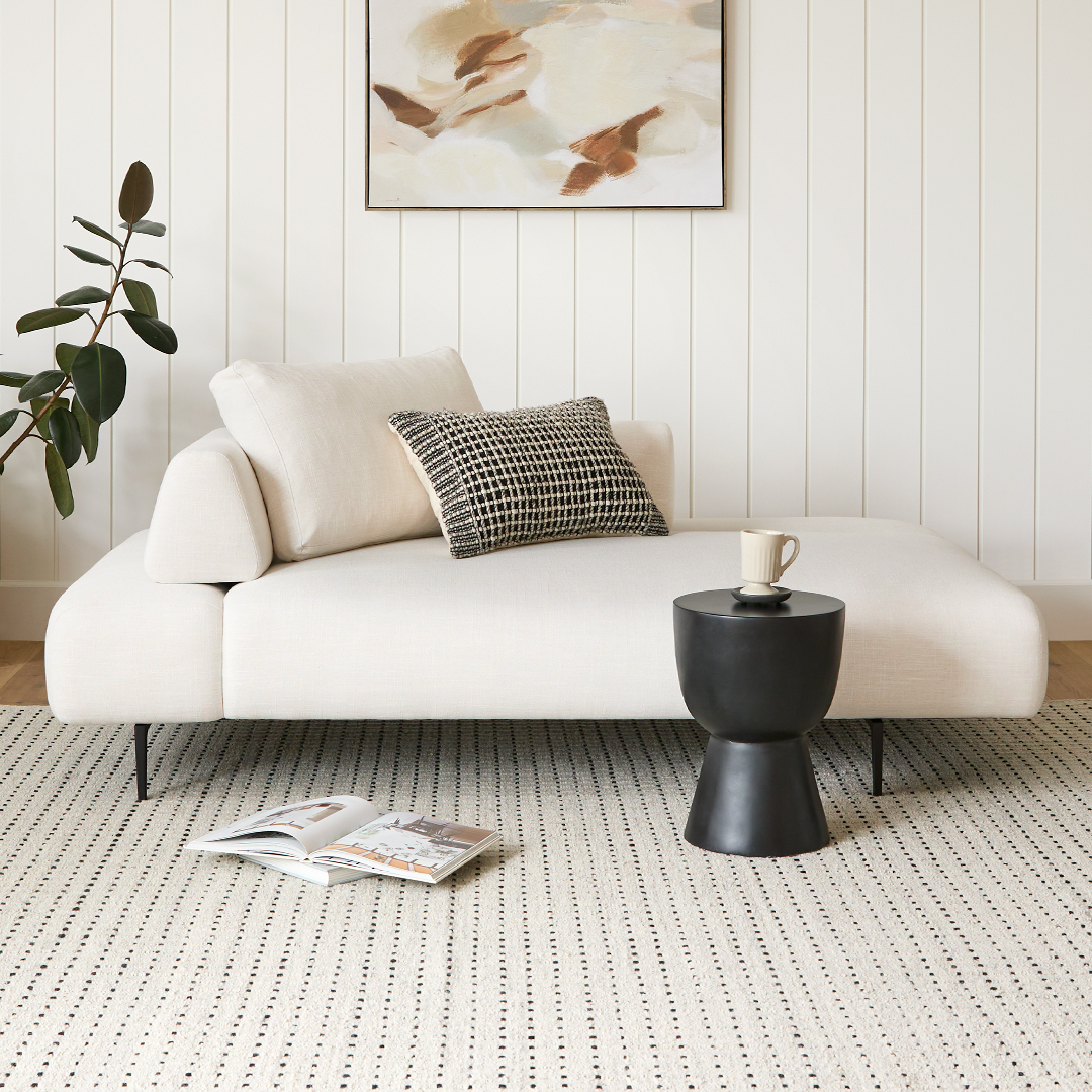 White Fabric Chaise Lounge Black Metal Legs Article Divan Modern Furniture