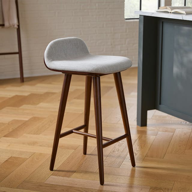 Mist Gray Sede Walnut Counter Stool | Article