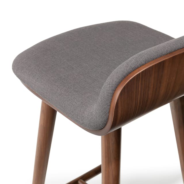 Sede Miller Gray Fabric & Walnut Wood Counter Stool | Article