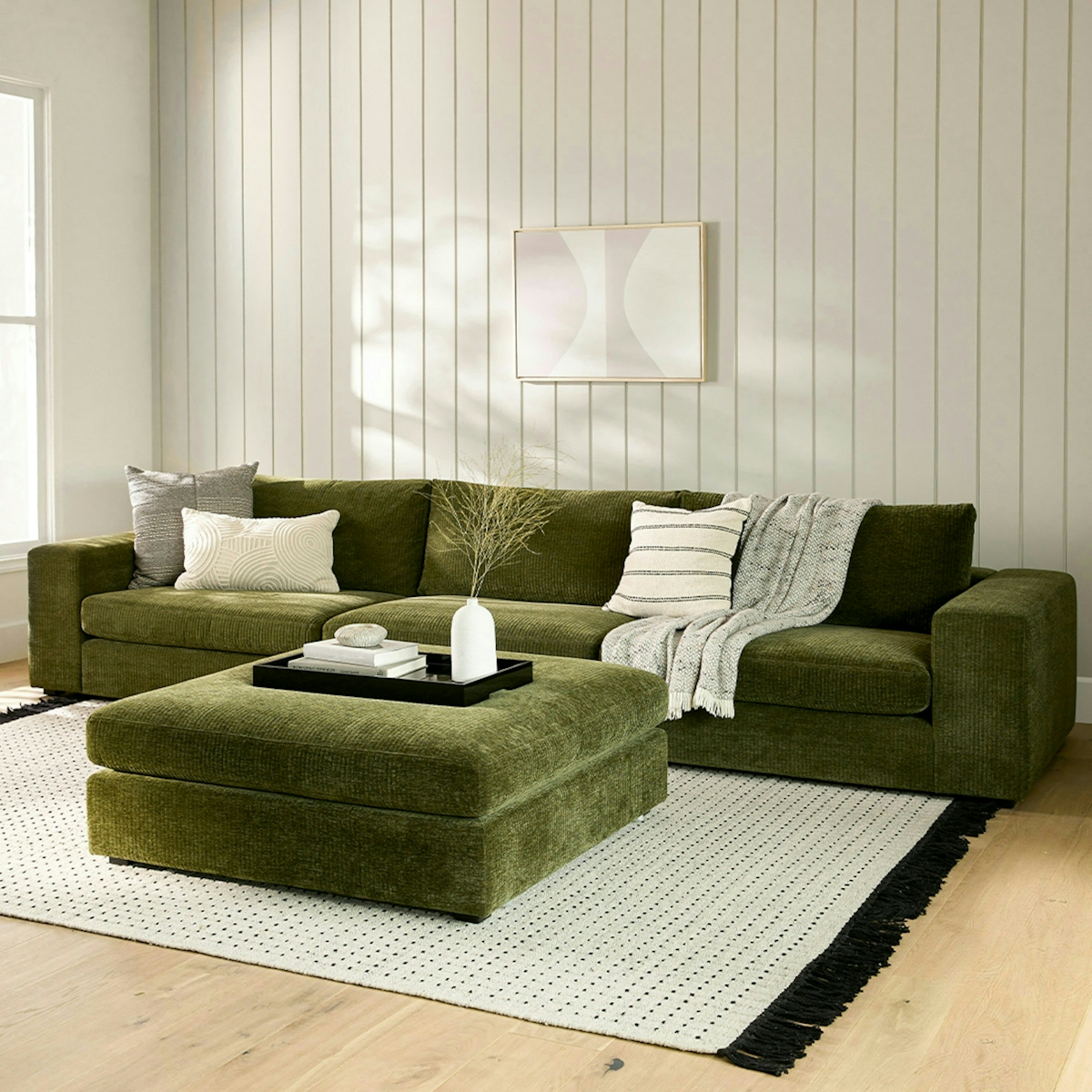 Beta Cypress Green Fabric Modular Sectional Sofa | Article
