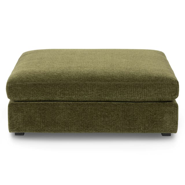 Beta Cypress Green Square Fabric Ottoman | Article