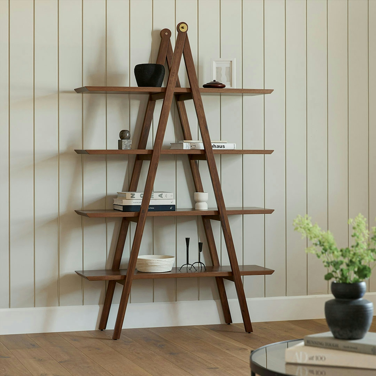 Caliper Solid Walnut Book Shelves | Article