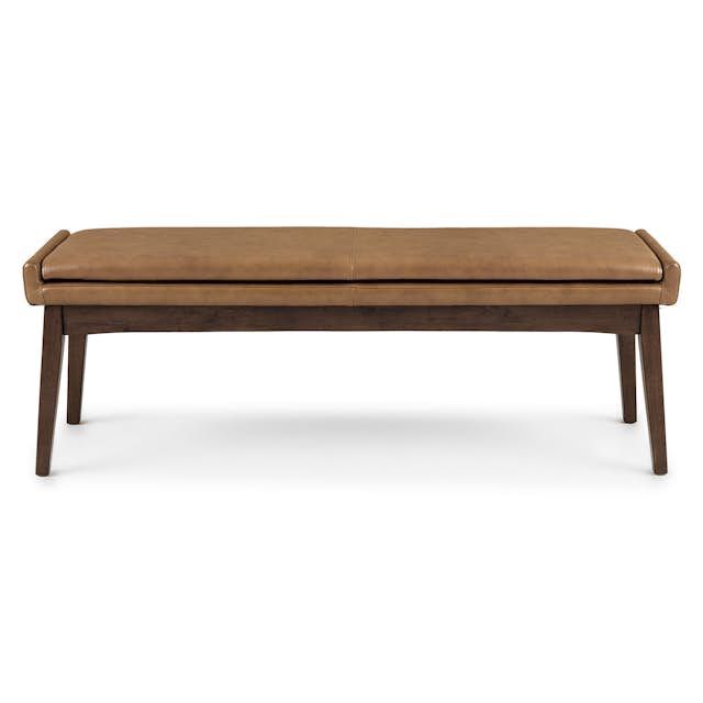 Chantel 56" Walnut & Toscana Tan Leather Bench | Article