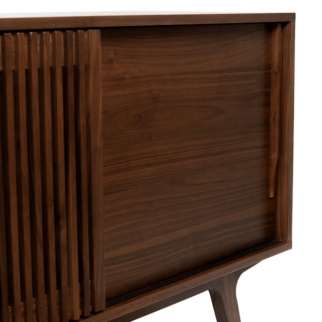 Jokuna American Walnut Media Unit w/ Sliding Doors, Japandi Style | Article