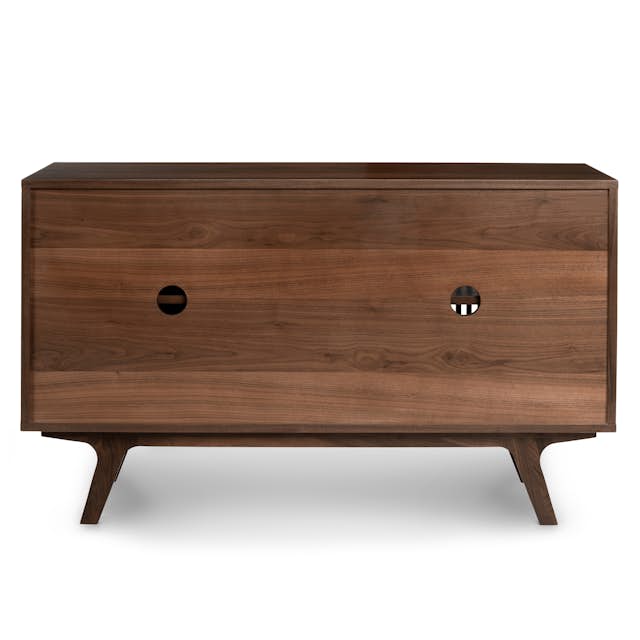 Jokuna American Walnut Media Unit w/ Sliding Doors, Japandi Style | Article