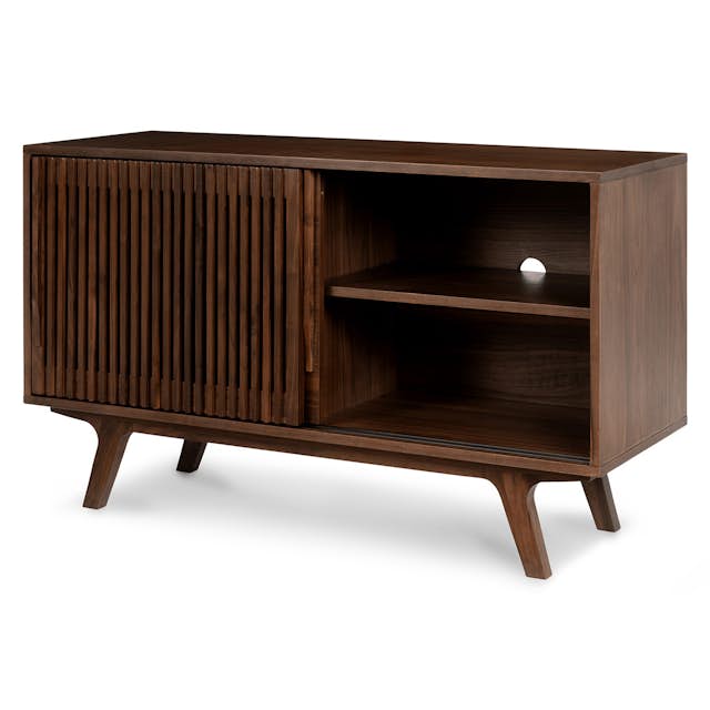 Jokuna American Walnut Media Unit w/ Sliding Doors, Japandi Style | Article