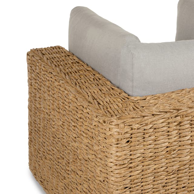 Capra Wicker & Beach Sand Fabric Outdoor Lounge Chair | Article