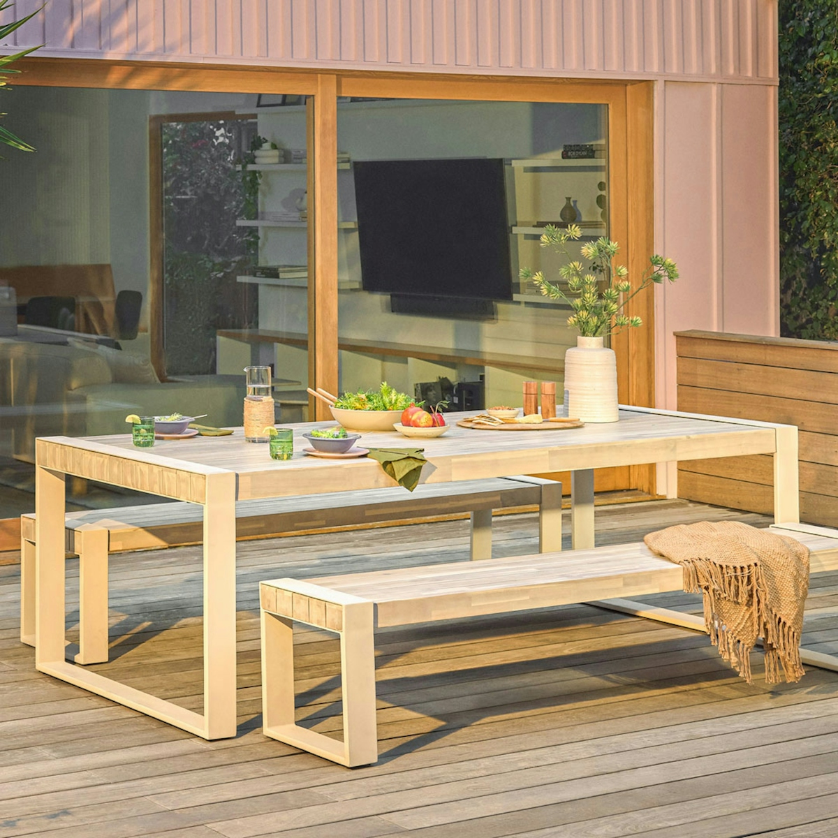 Lubek 94.5" Outdoor Dining Table - Byron Gray | Article