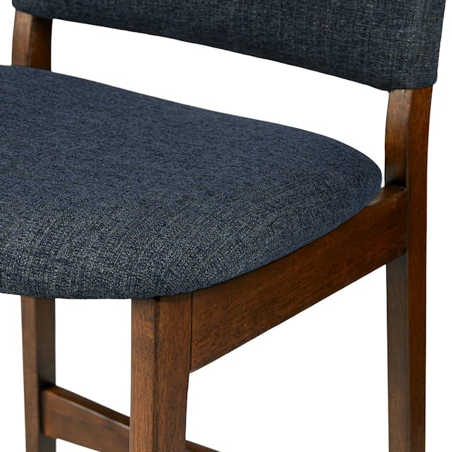 Nosh Denim Blue Fabric & Solid Wood Counter Stool | Article