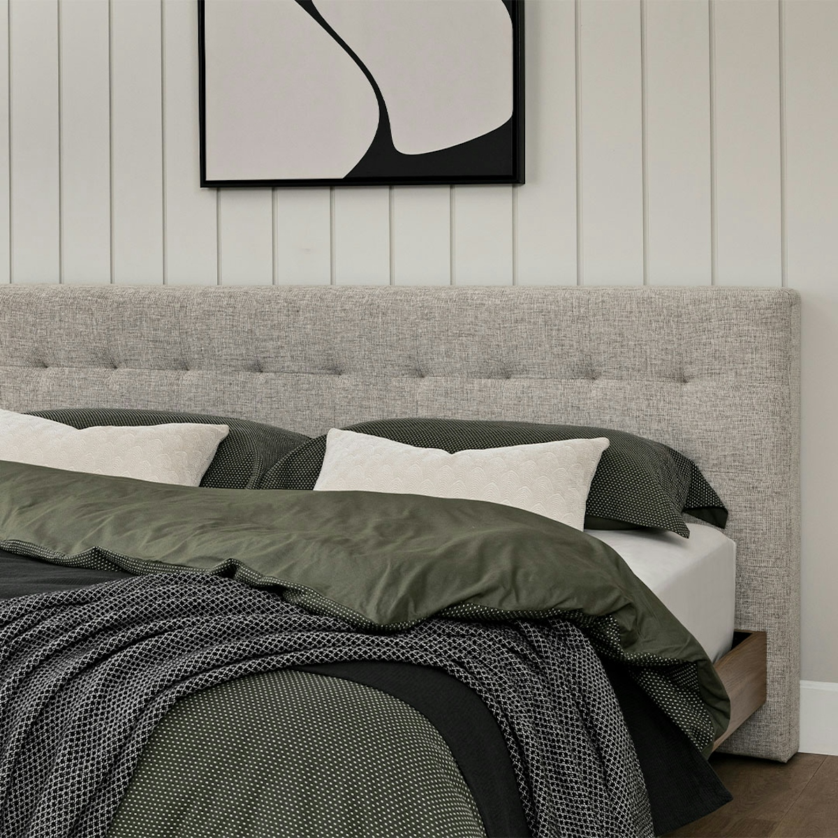 Sven Birch Ivory Tufted King Size Wall Mounted 48" Headboard | Article